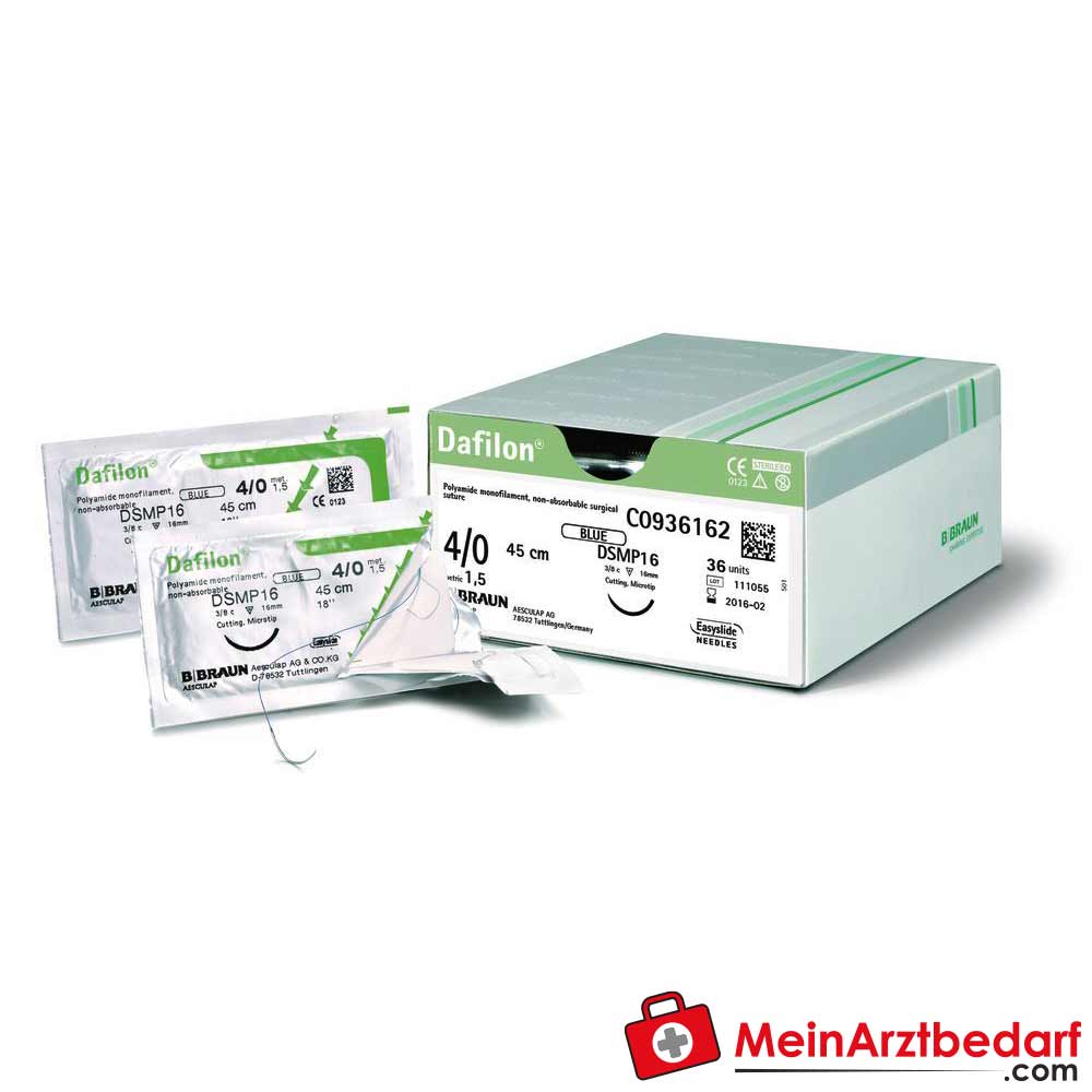 B. Braun Dafilon® non-absorbable suture material (blue, 3/0)