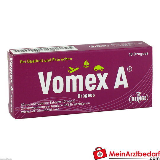 Vomex A Dimenhydrinate 50 mg, boîte de dragées | MeinArztbedarf.com