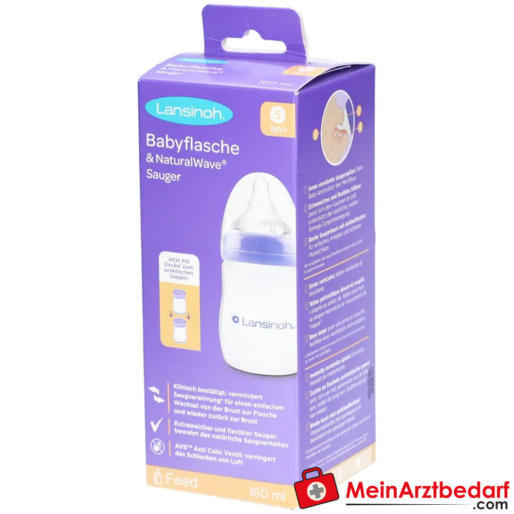 Lansinoh NaturalWave baby bottle 160 ml & teat S