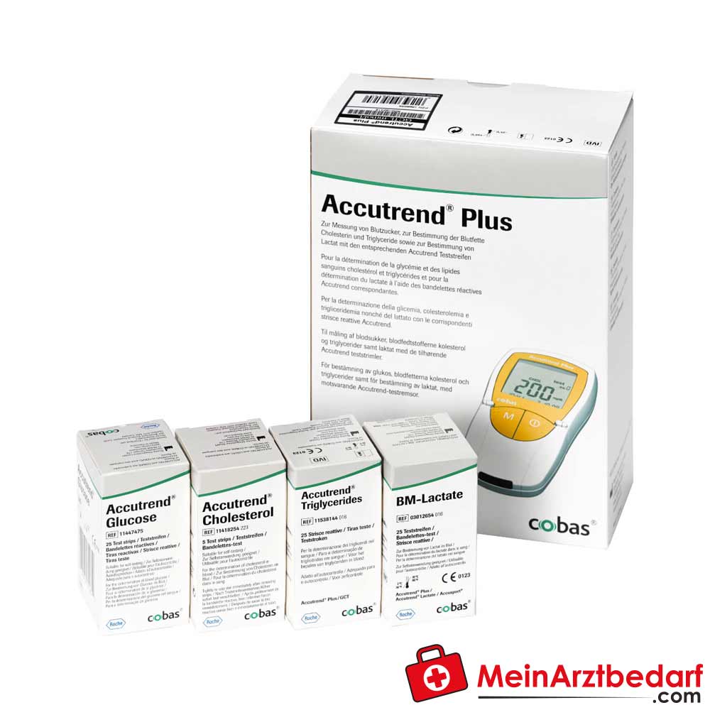 Accutrend Plus test strips - cholesterol, triglycerides, glucose & lactate