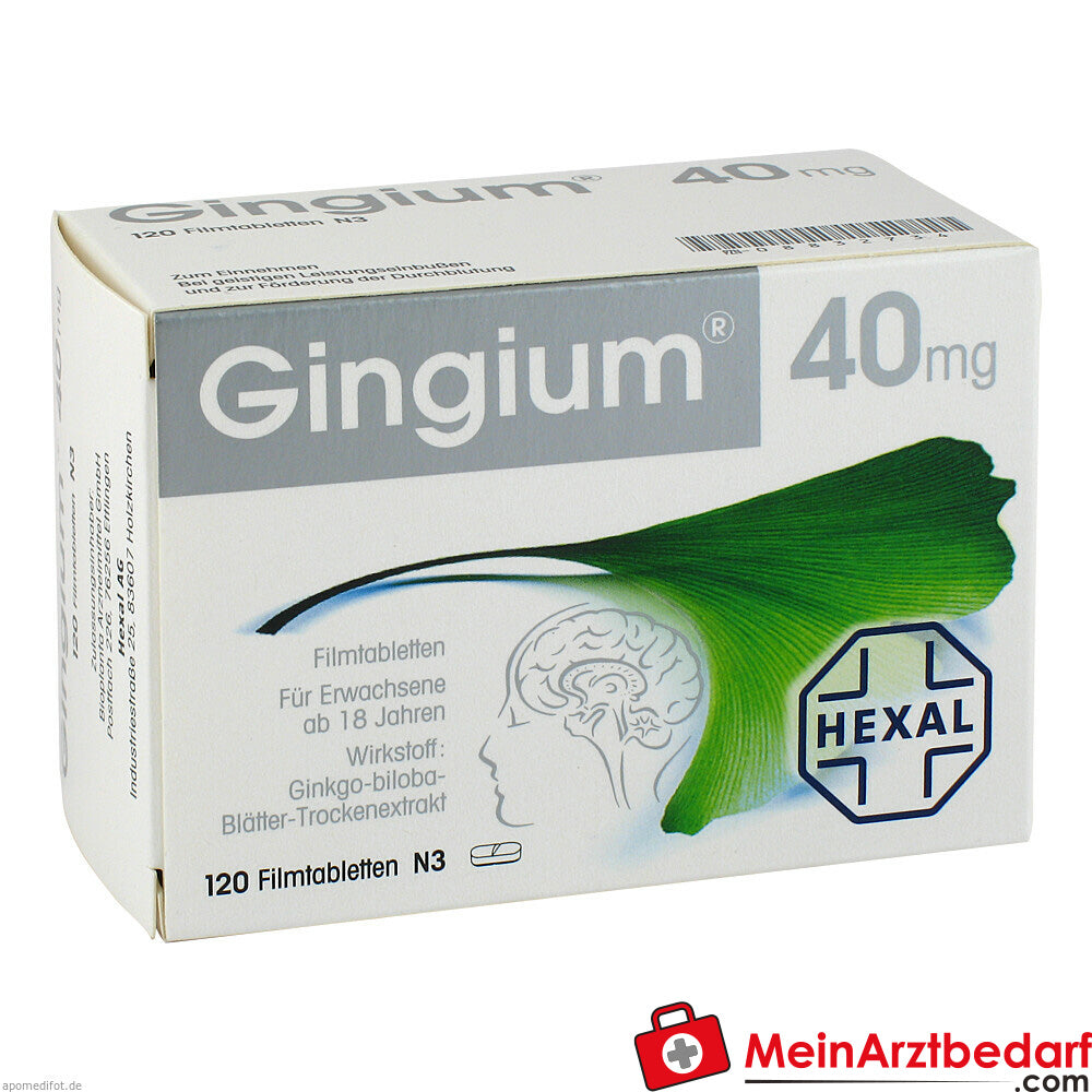 Gingium 40 mg Filmtabletten (Ginkgo‑biloba‑Extrakt) | MeinArztbedarf.com